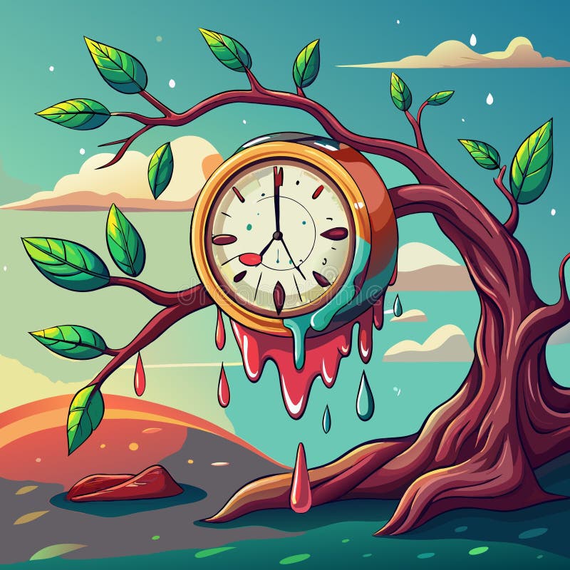 Floating Clock Melting Branch Stock Illustrations – 5 Floating Clock ...