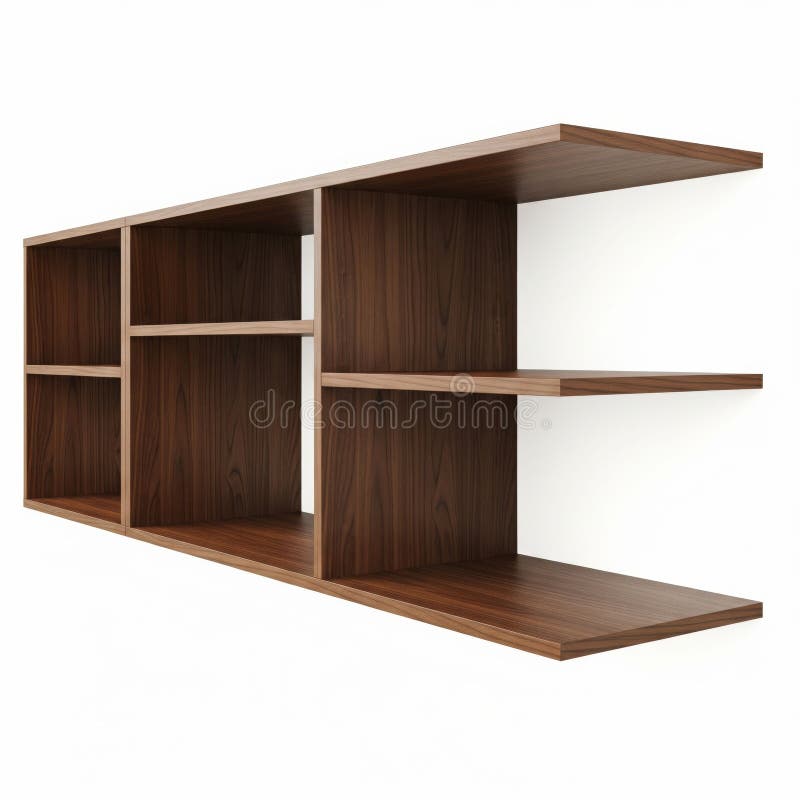 Floating Closet Shelf Dividers, on Solid White Background Stock ...