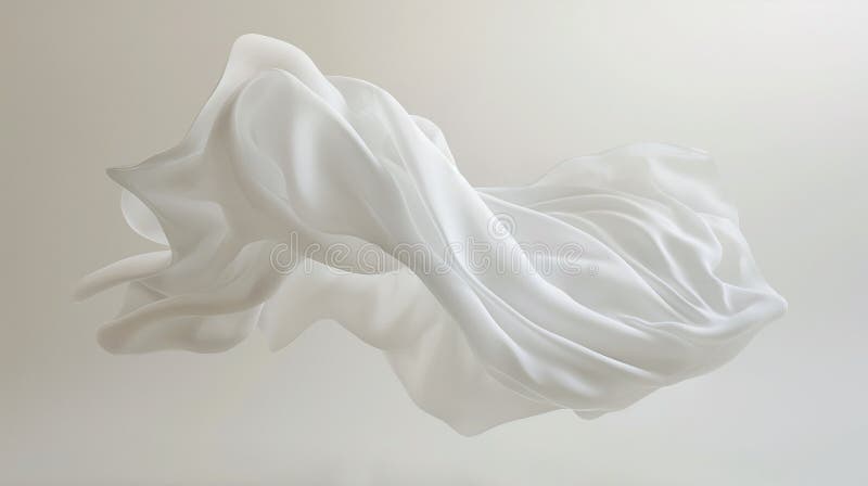 Floating Cloth in Dynamic Movement Over Gradient Background Stock ...