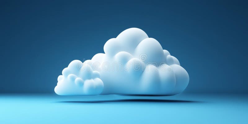 Floating Cloud Art Surreal Design in a Dreamy Blue Setting Stock ...