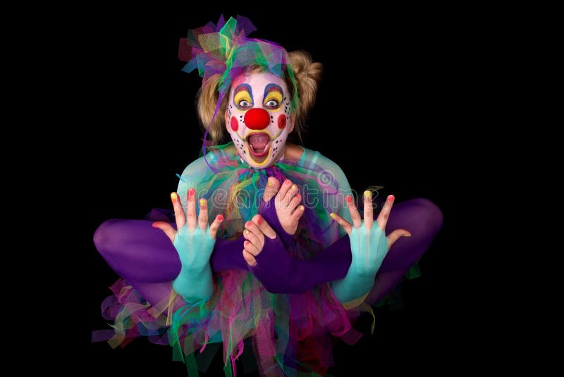 Clown with Exploded Balloons Stock Image - Image of face, balloon: 32065745
