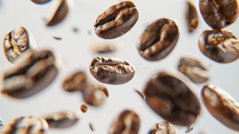 The Floating Coffee Beans. AI Generated Stock Image - Image of dark ...