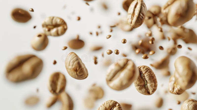 The Floating Coffee Beans. AI Generated Stock Illustration ...