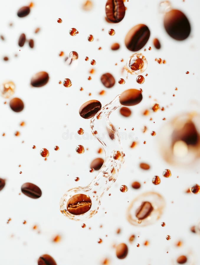 Floating Coffee Beans stock image. Image of happiness - 381311739