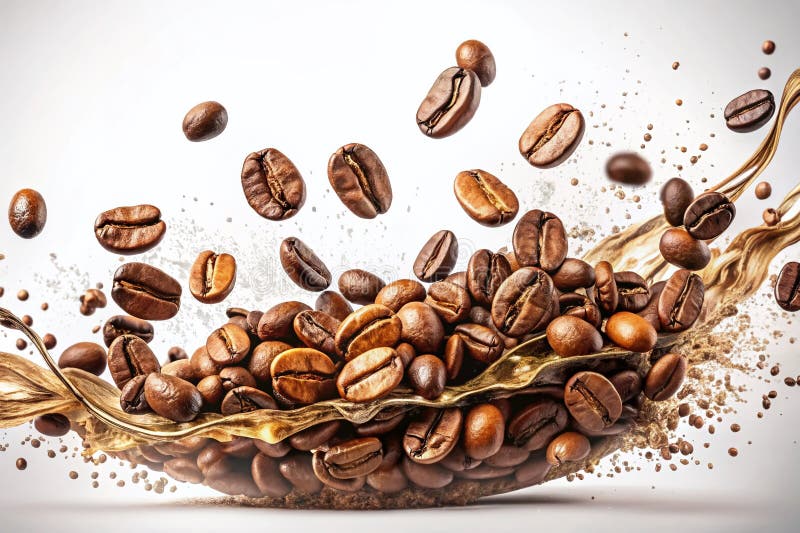 Floating Coffee Beans a Stunning Splash of Visual Energy for Branding ...