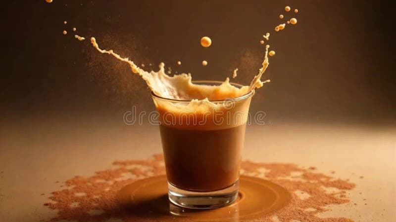 Floating Coffee Droplets with Cinnamon Dust Trails,espresso Splash ...