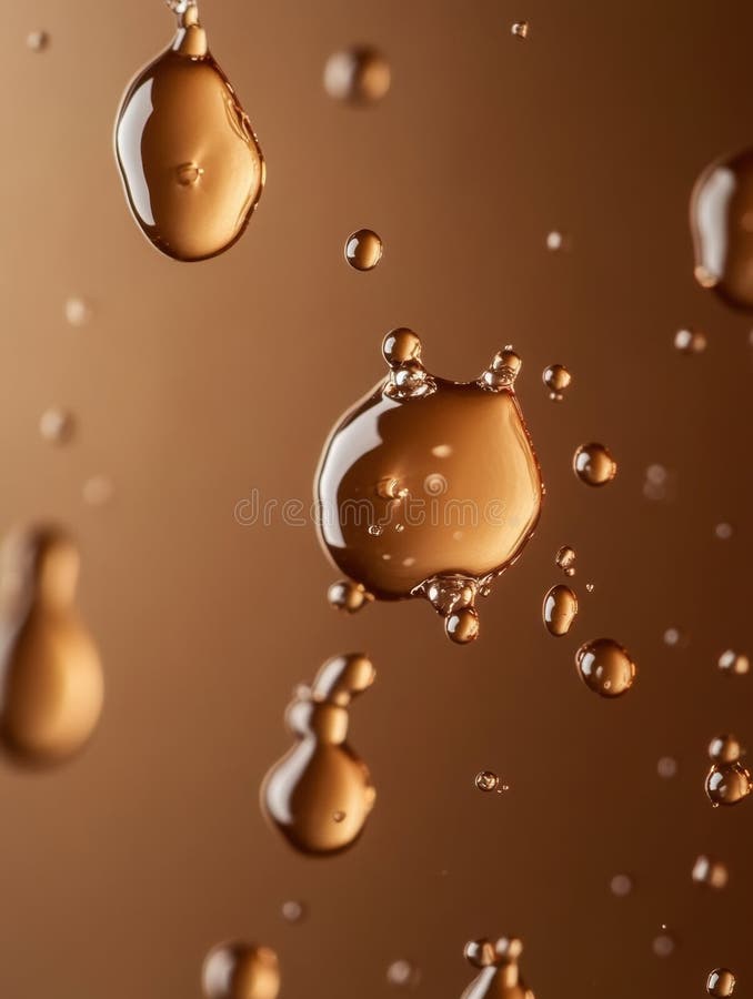 Floating Coffee Drops Create a Dynamic and Fluid Artistic Background in ...