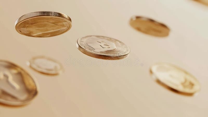 Floating Coins and Digital Currency Finance Stock Footage - Video of ...