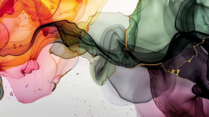 Floating Colored Liquid Mix Stock Illustration - Illustration of ...