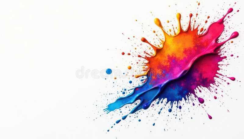 Floating Colorful Paint Splatters Isolated on White, Expression ...