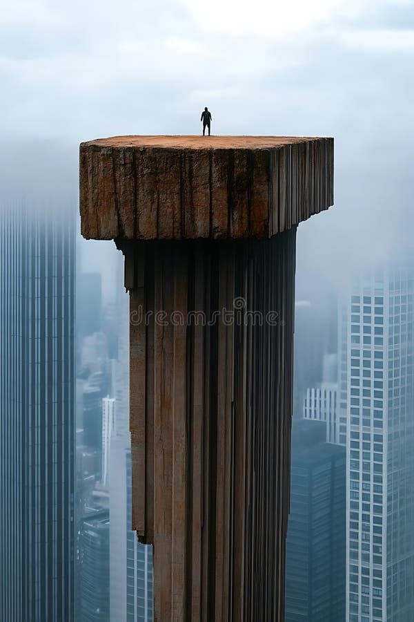 Floating Column Structure in Cityscape Stock Illustration ...