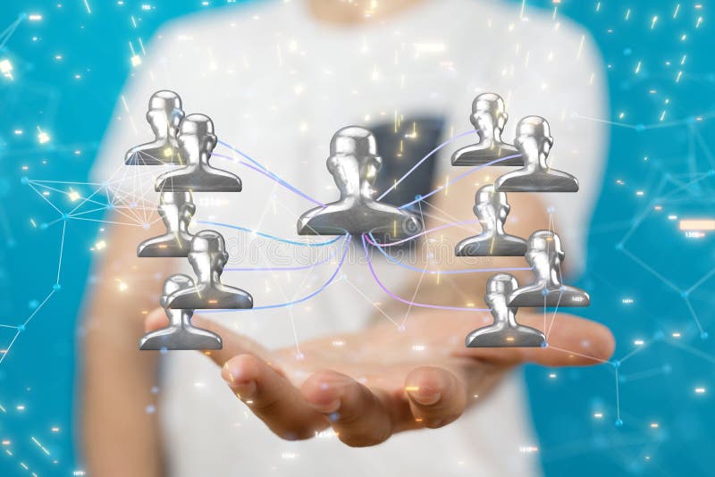 Floating Connected People Icons Over a Hand - a Concept of Networking ... Floating Connected People Icons Over a Hand - a Concept of Networking ...