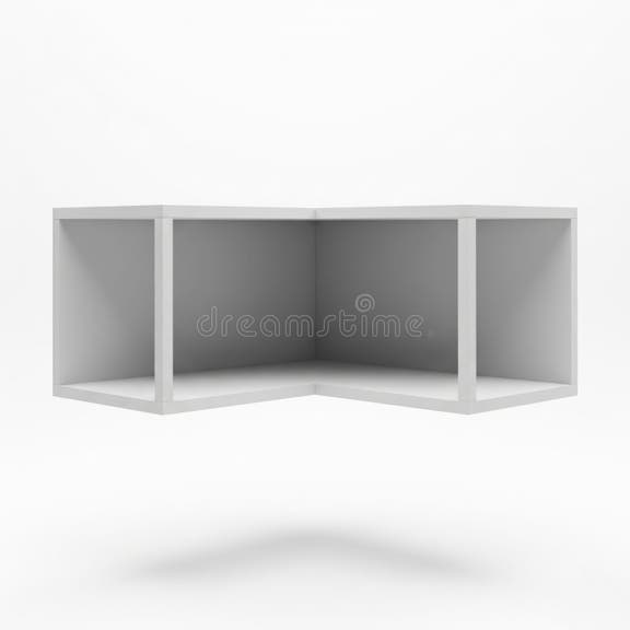 Floating Corner Cubby Shelf, Floating in Mid Air Horizontally, on Solid ...