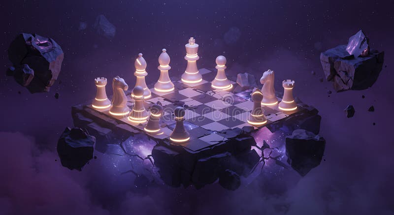 Cosmic Chessboard: a Strategic Space Game Stock Illustration ...