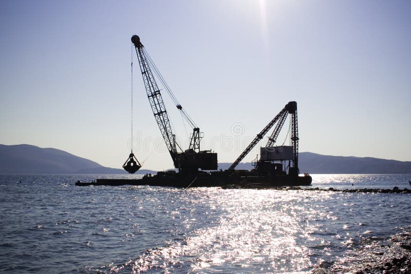 Floating crane stock image. Image of offshore, goods - 10627553