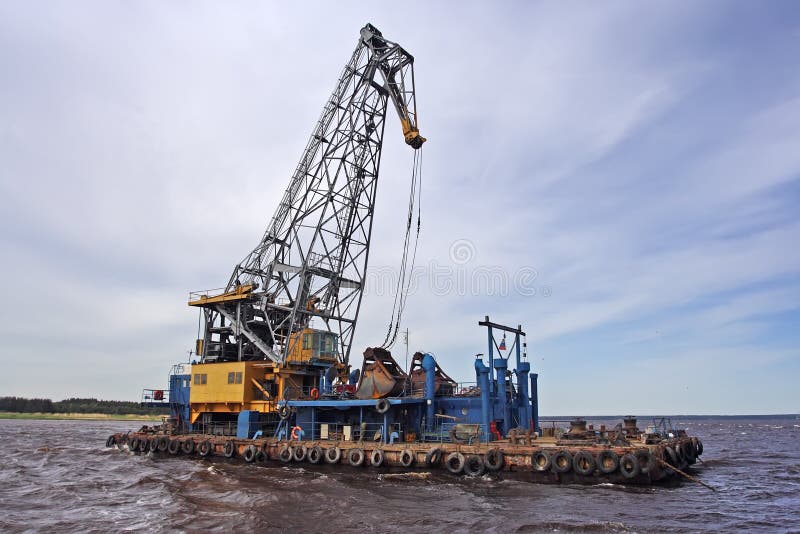 Floating crane stock image. Image of bridge, port, work - 15986215