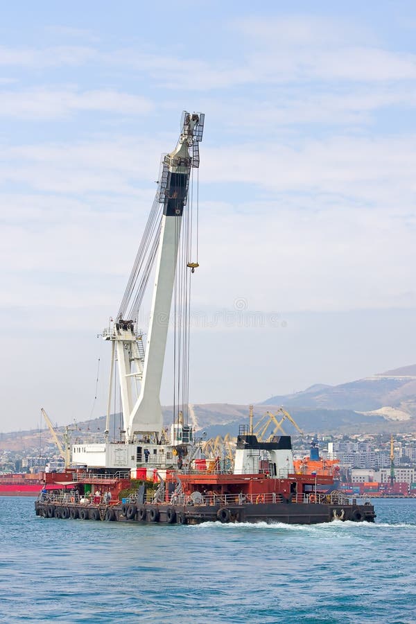 Floating crane stock image. Image of beach, ships, landscape - 17576705