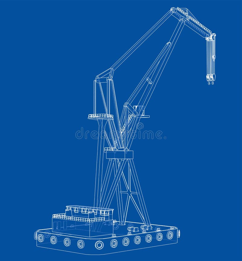 Floating Crane. 3d Illustration Stock Illustration - Illustration of ...