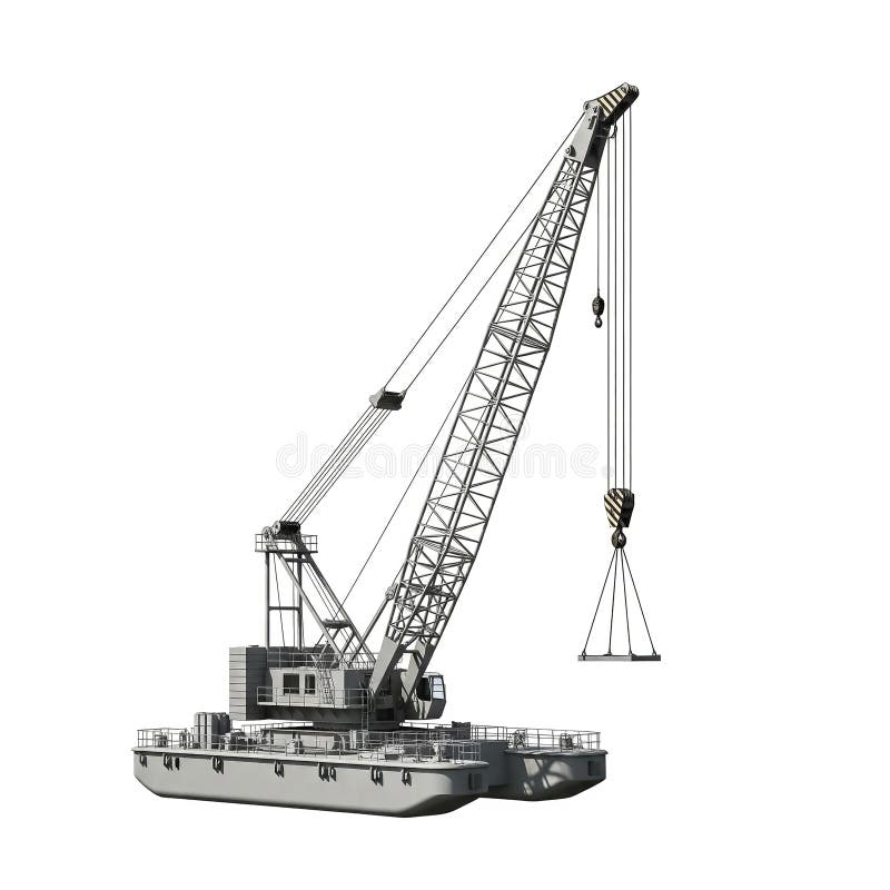 Floating Crane Performs Heavy Lifting Operations on Construction Site ...