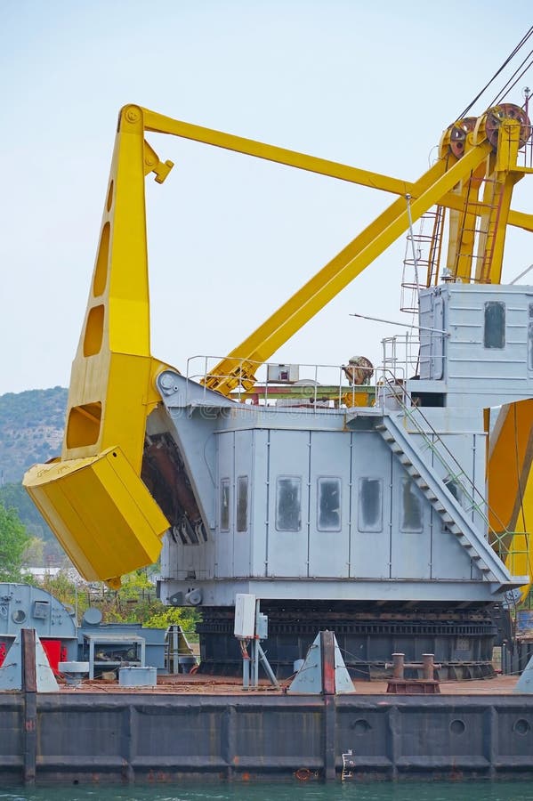 Floating Crane Standing on the Waterfront Stock Image - Image of ...