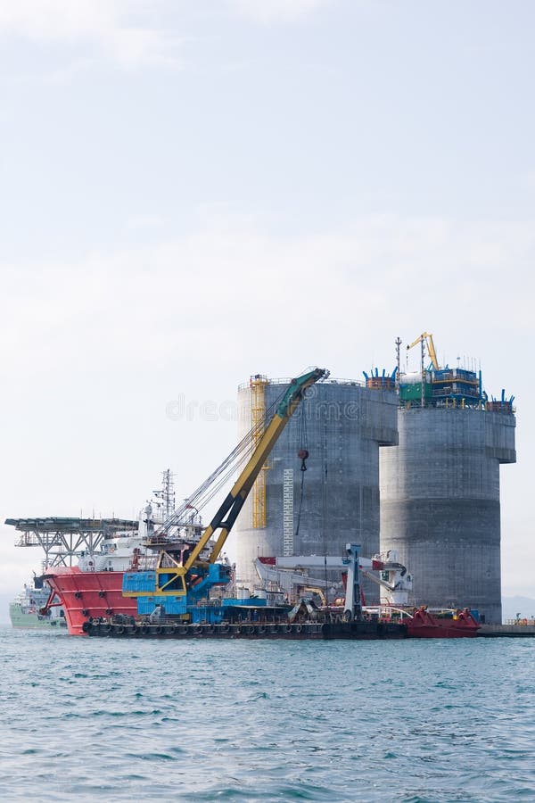 Floating crane stock image. Image of offshore, goods - 10627553