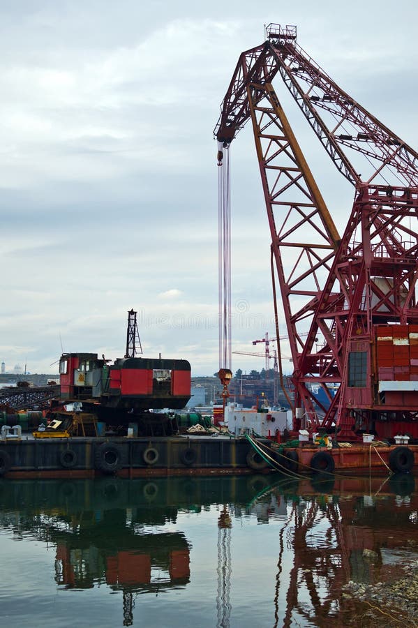 Floating crane stock image. Image of offshore, goods - 10627553