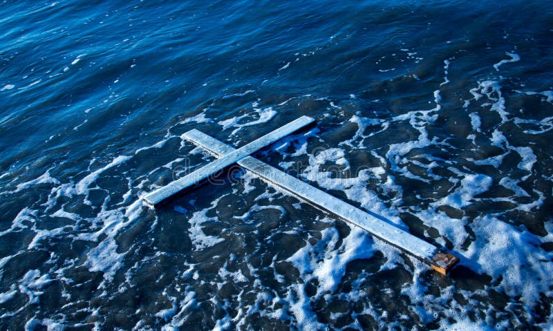Floating Cross stock photo. Image of christian, wash - 38912130