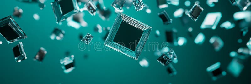 Floating Crystal Fragments Abstract Image Symbolizing Technology ...