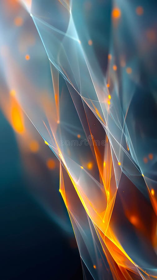 Floating Crystal Shards Illuminate a Dark Space with Glowing Edges in a ...