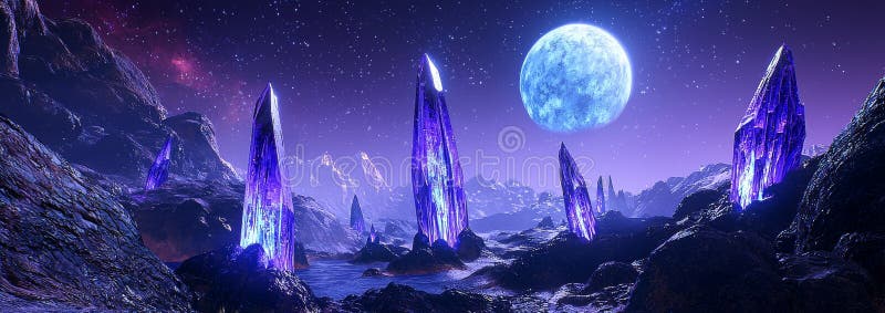 Floating Crystal Structures and Glowing Celestial Entities Enhance this ...