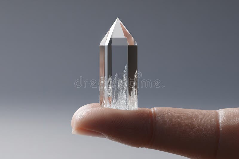 Floating Crystal Tower Held by a Finger Demonstrates Its Clarity and ...