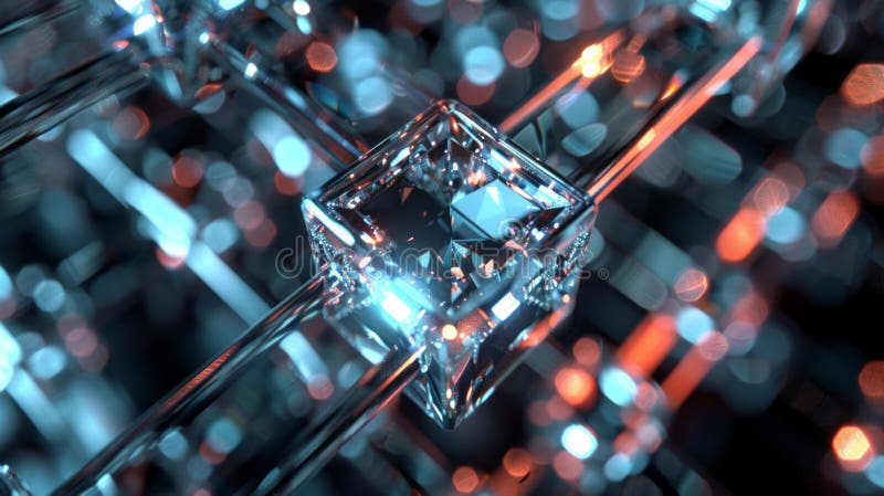 Floating Crystals Emitting Radiant Light Stock Photo - Image of ...