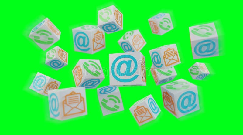 Floating Cube Contact 3D Rendering Stock Illustration - Illustration of ...