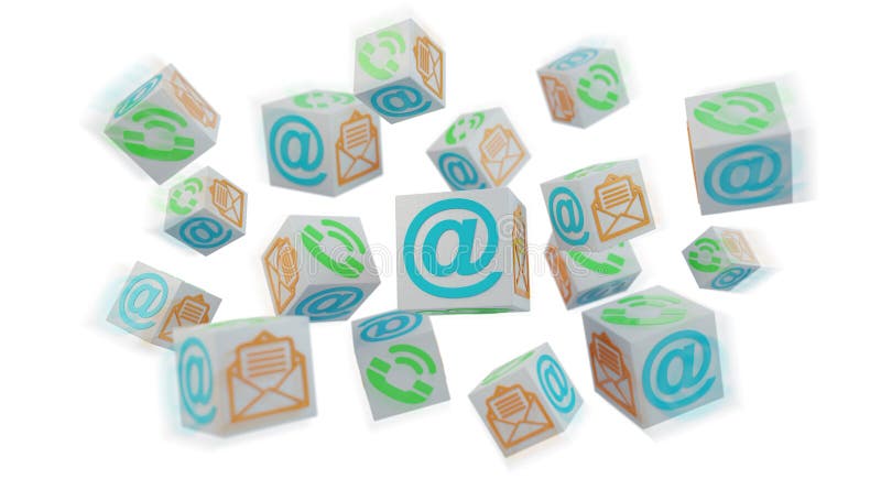 Floating Cube Contact 3D Rendering Stock Illustration - Illustration of ...