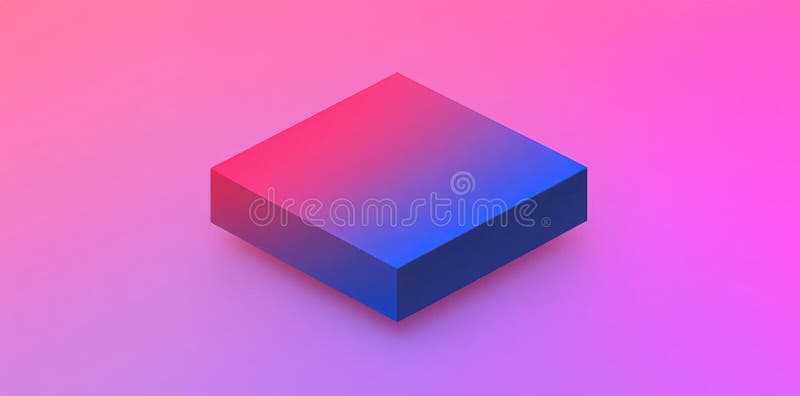 Floating Cube Shows Gradient Colors with Minimalist Design Concept ...