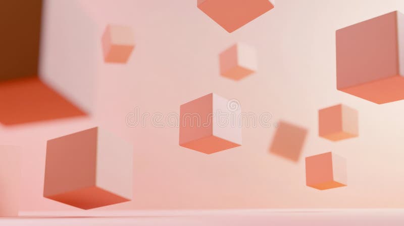 Floating Cubes Abstract Background Stock Illustration - Illustration of ...