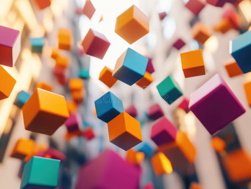 Floating Cubes stock image. Image of colorful, floating - 375730497