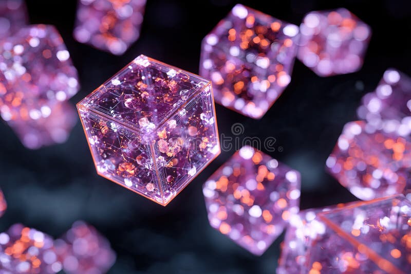 Floating Cubes with Glowing Particles Create a Mesmerizing Visual ...