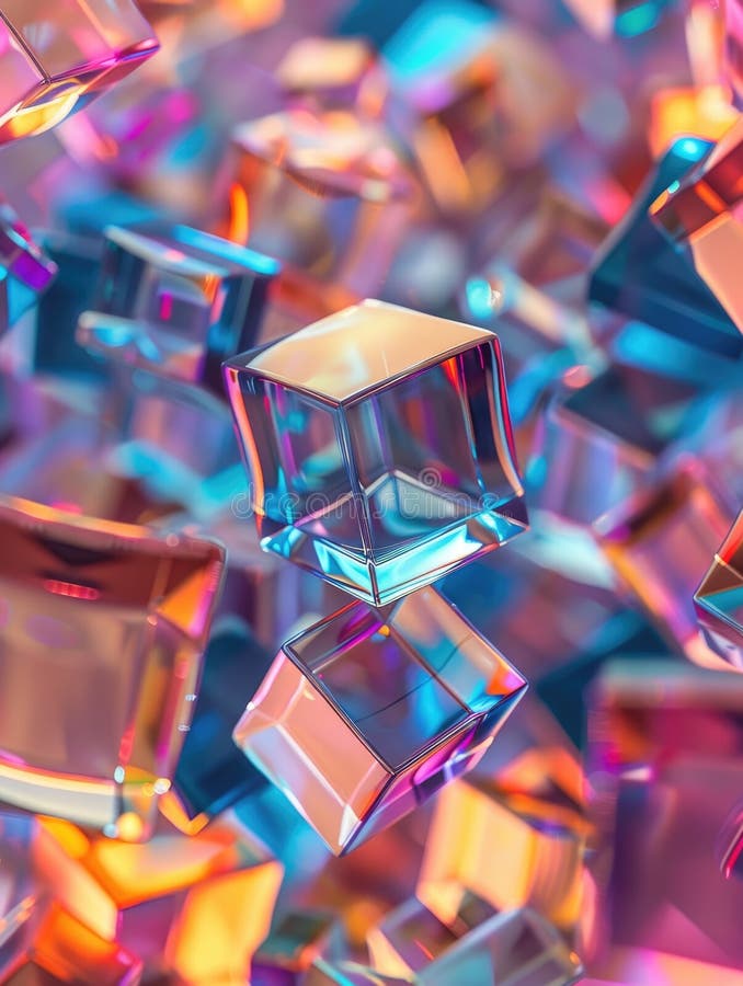 Floating Cubes stock illustration. Illustration of generated - 382445684