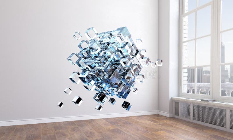 Floating Cubes. Innovation and Creativity Concept Stock Photo - Image ...