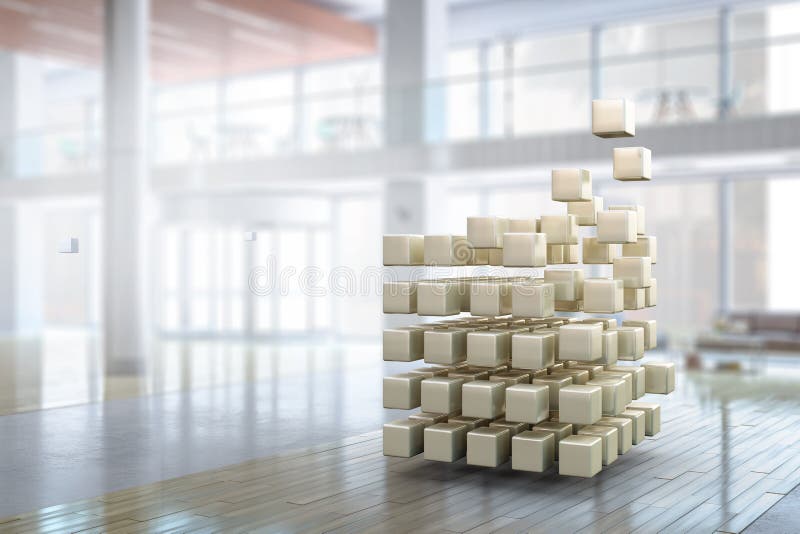 Floating Cubes. Innovation and Creativity Concept Stock Photo - Image ...