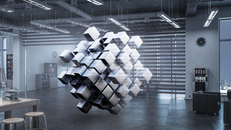 Floating Cubes. Innovation and Creativity Concept Stock Photo - Image ...