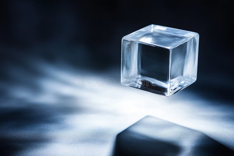 A Floating 3D Cube with Soft, Glowing Edges in a Dark, Minimalist ...