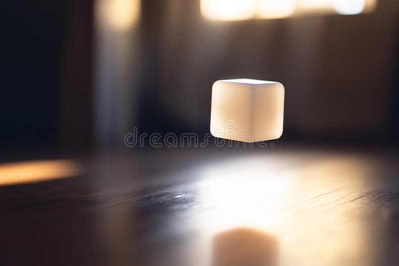 A Floating 3D Cube with Soft, Glowing Edges in a Dark, Minimalist ...