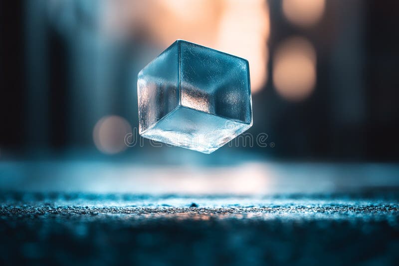 A Floating 3D Cube with Soft, Glowing Edges in a Dark, Minimalist ...