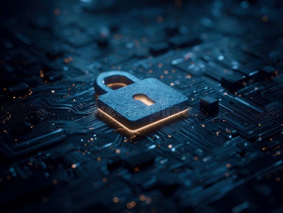 A Floating 3D Lock Symbol, Representing Data Encryption and Security ...