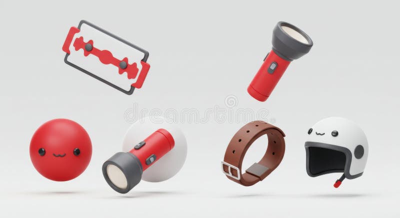 Floating 3D Objects stock illustration. Illustration of font - 375952667