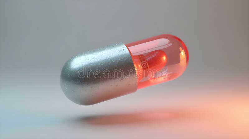 Pill Capsule with Metallic Coating, Image Created Using AI Stock ...