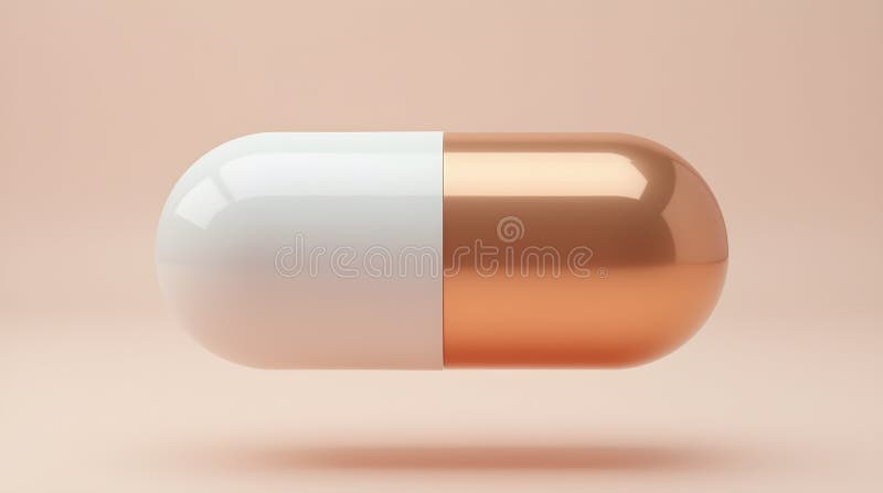Pill Capsule with Metallic Coating, Image Created Using AI Stock ...