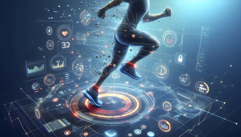 Floating 3d Render of Fitness App Interface with Workout Stats, Ai ...